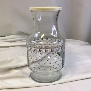 Anchor Hocking | Dining | Vintage Glass 988 Chd Cat With Bonnet Roses ...